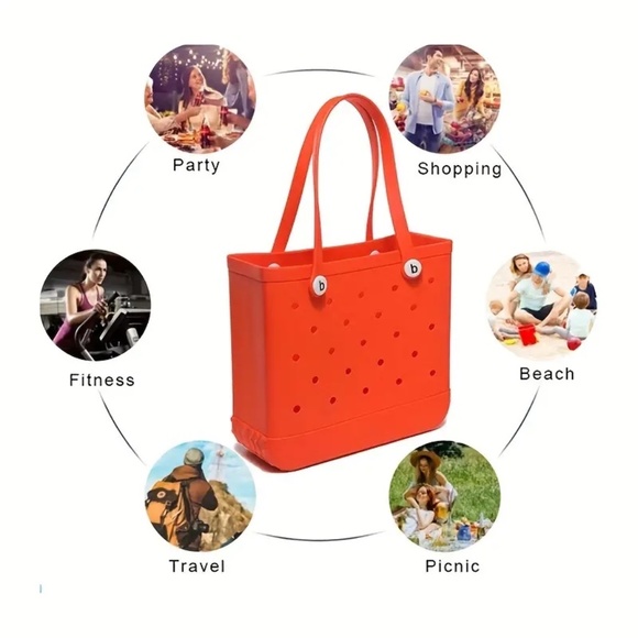 Bags | Trendy Eva Rubber Waterproof Beach Tote Bag Bogg Inspired | Poshmark